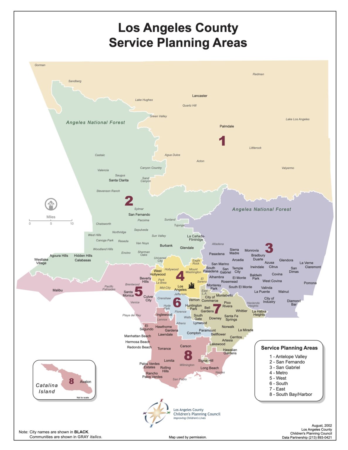 2012 08 01 SPA Map With Cities All | Mental Health America of Los Angeles